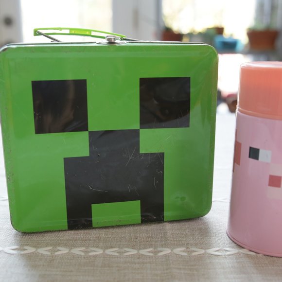 Minecraft | Other | Minecraft Creeper Metal Lunch Box With Pig Thermos ...